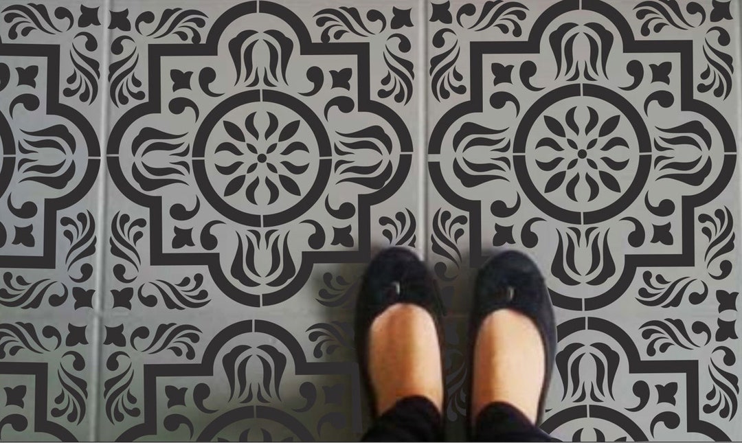 Venitian Tile Stencil - Tile Stencil - Floor Stencils - Stair ...