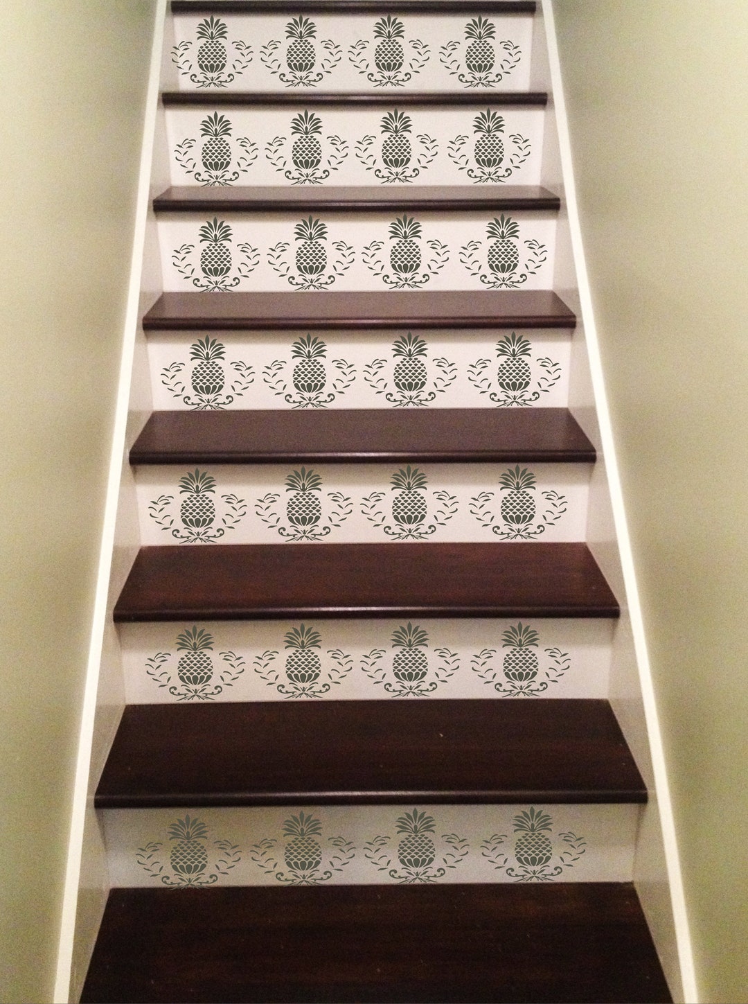 Tile Stencil, Stencil for Painting Stair Risers, Pineapple Stencil ...