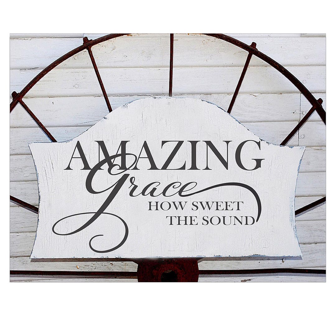 Amazing Grace Sign STENCIL - Christian Stencil - STENCIL for Painting ...