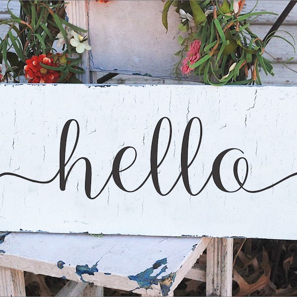 Hello Stencil - Etsy