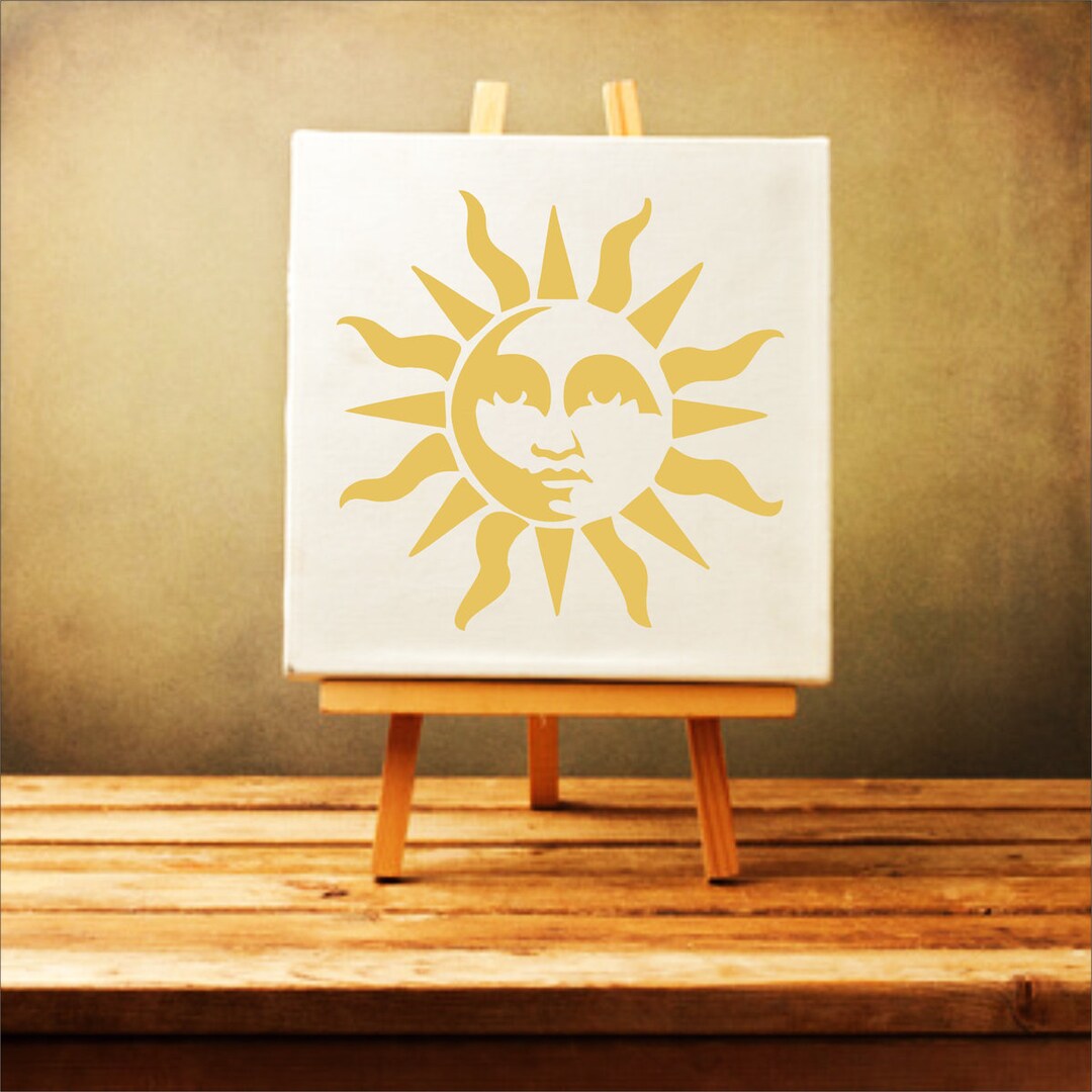 SUN Stencil, Sun Wall Stencil, Sun Face, Beach Stencils, Lake Stencils ...