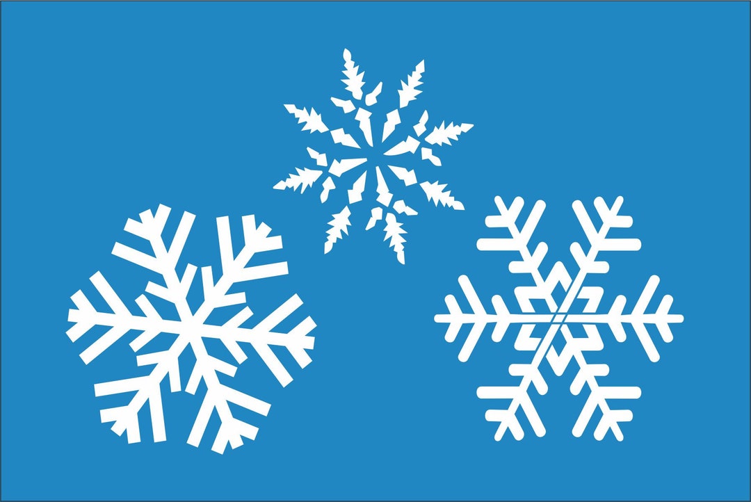 SNOWFLAKE Stencil Set of 3 Snowflakes Christmas Stencils Window ...