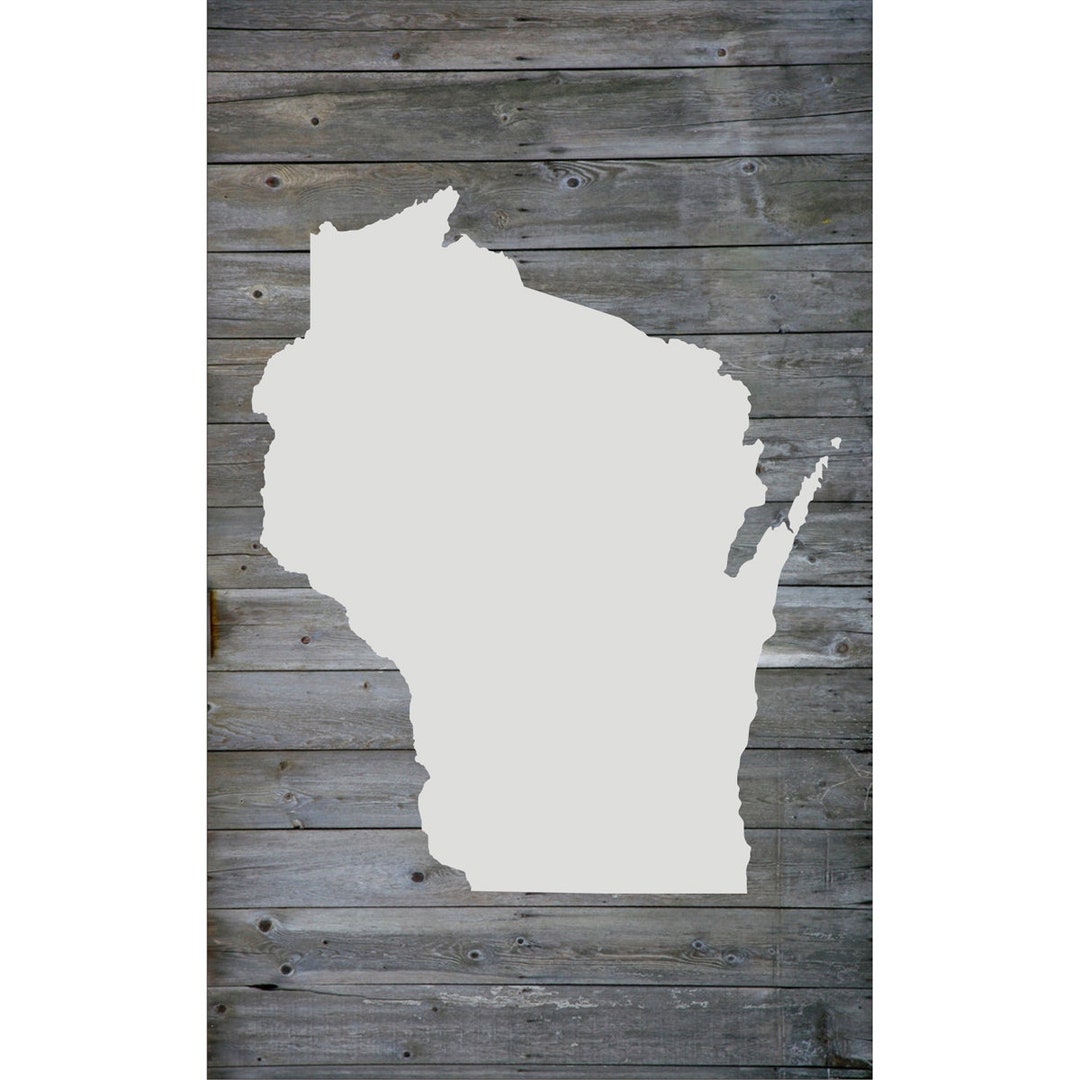 WISCONSIN Stencil - Wisconsin Silhouette - Wisconsin - Wall Art ...