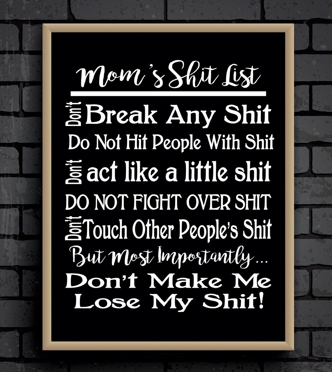 Mom Shit List Stencil - Dad's Shit List Stencil - Farmhouse - Create ...