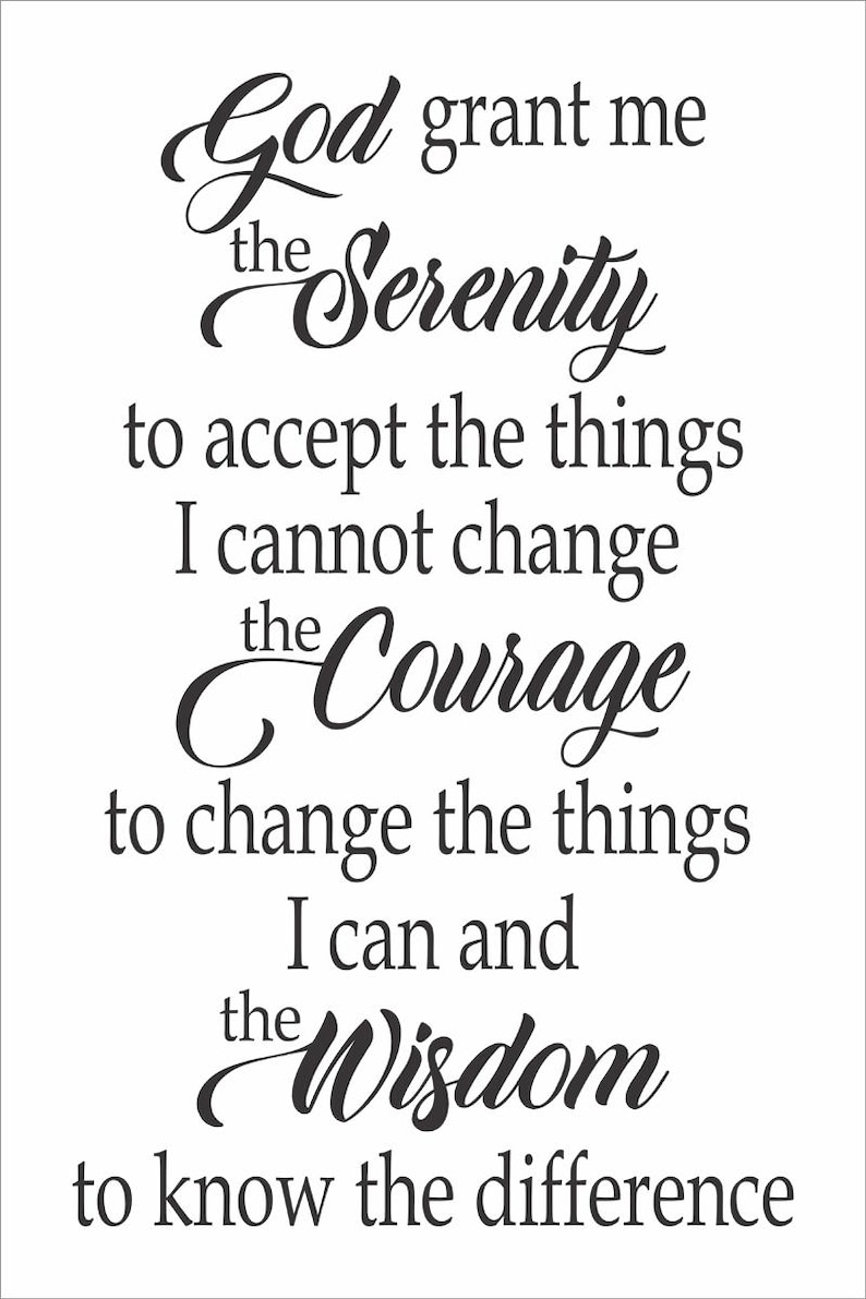 Serenity Sign Stencil, Serenity Prayer, God Grant Me the Serenity Sign ...