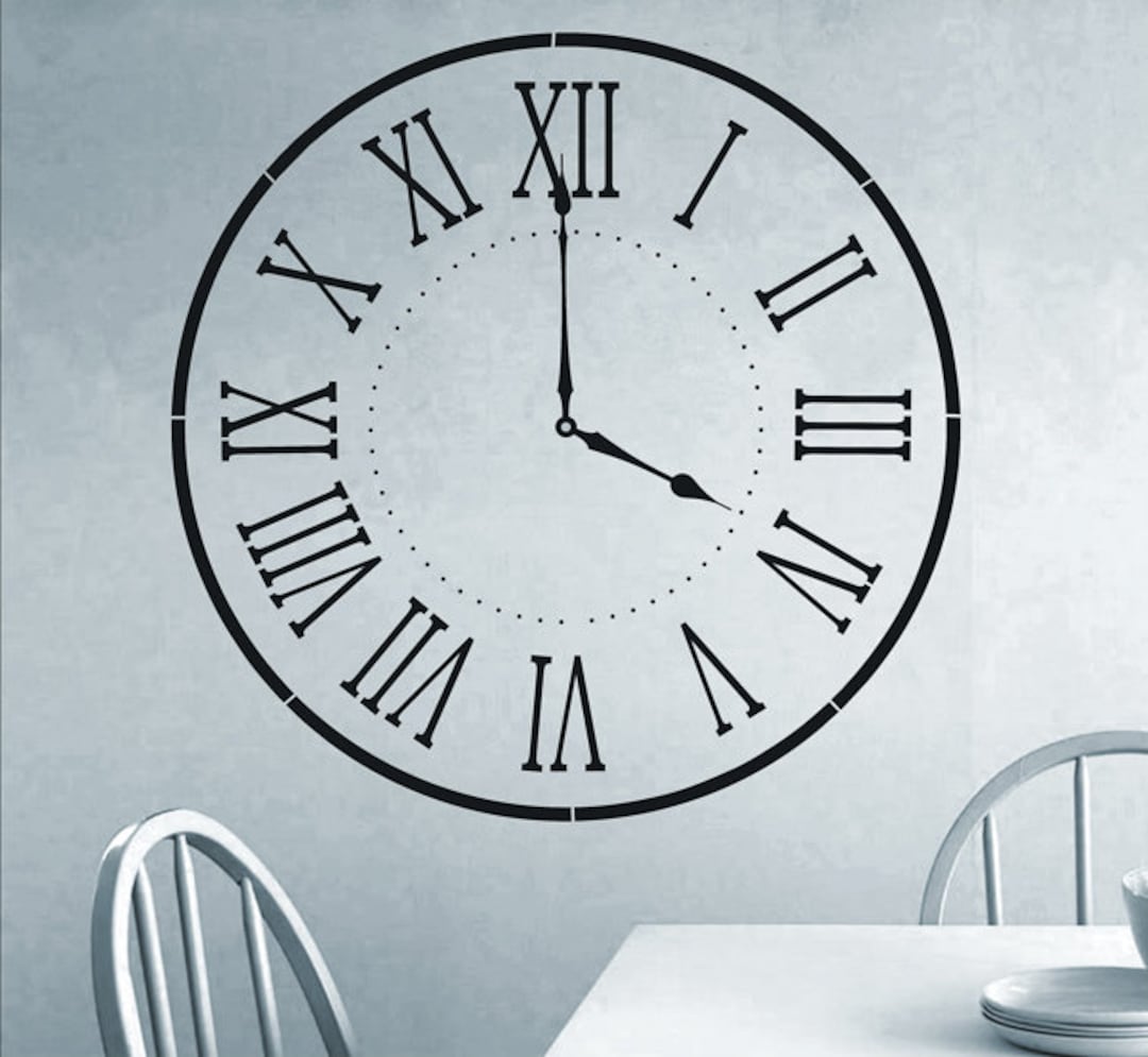 Clock Stencil - Paint A Wall Clock - 5 Sizes- Wall Art - Wall Stencil ...