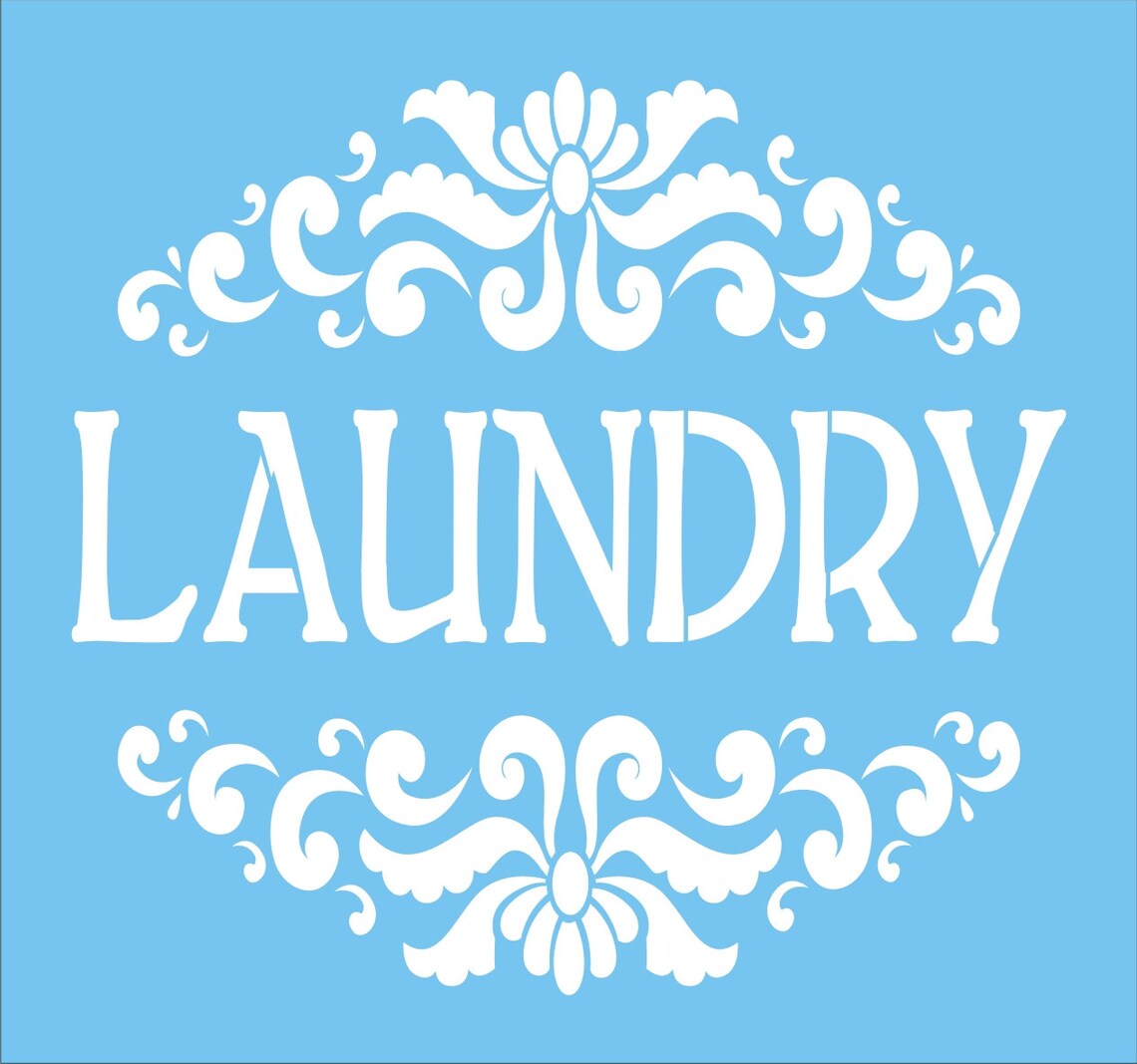 LAUNDRY STENCIL reusable STENCIL Available in 5 Sizes | Etsy