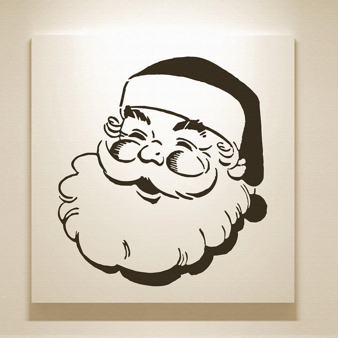 SANTA Stencil - Christmas Stencil - Santa Claus Stencil - Paint Santa ...