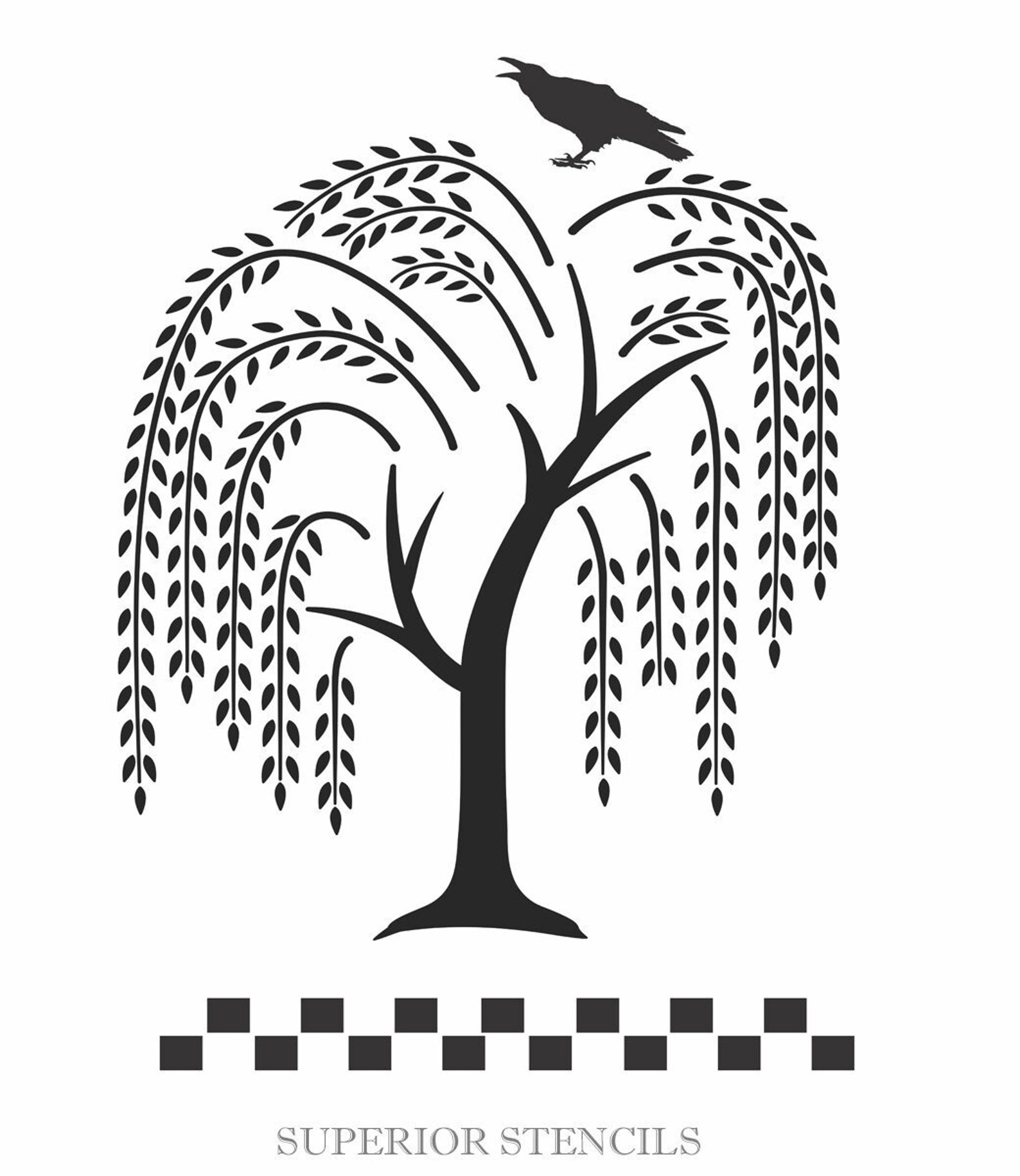 Willow Stencil - Willow Tree Stencil - Willow Sign Stencil - Crow ...