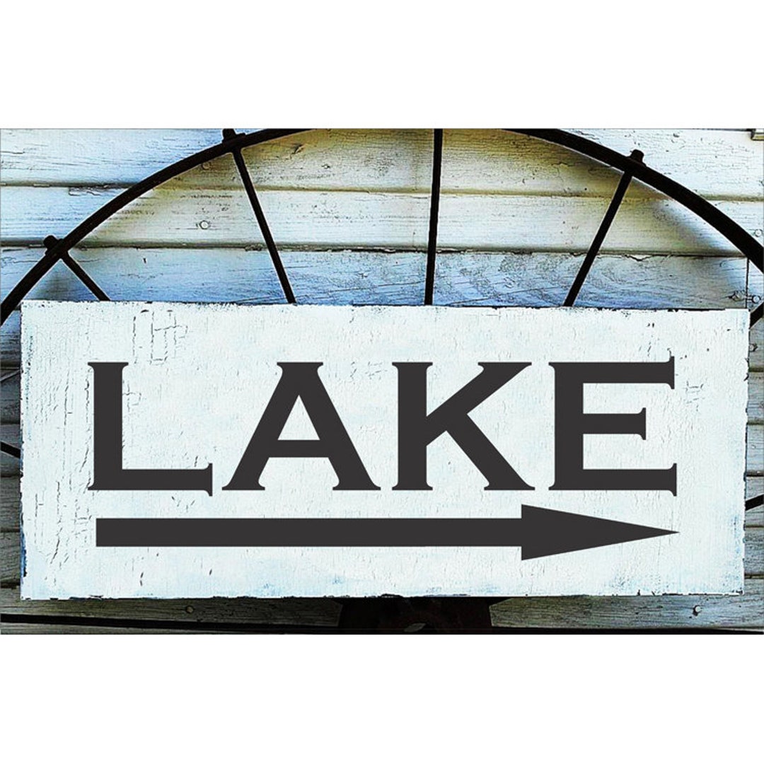 LAKE Sign Stencil - Lake House Decor - Paint a Lake Sign, Create LAKE ...