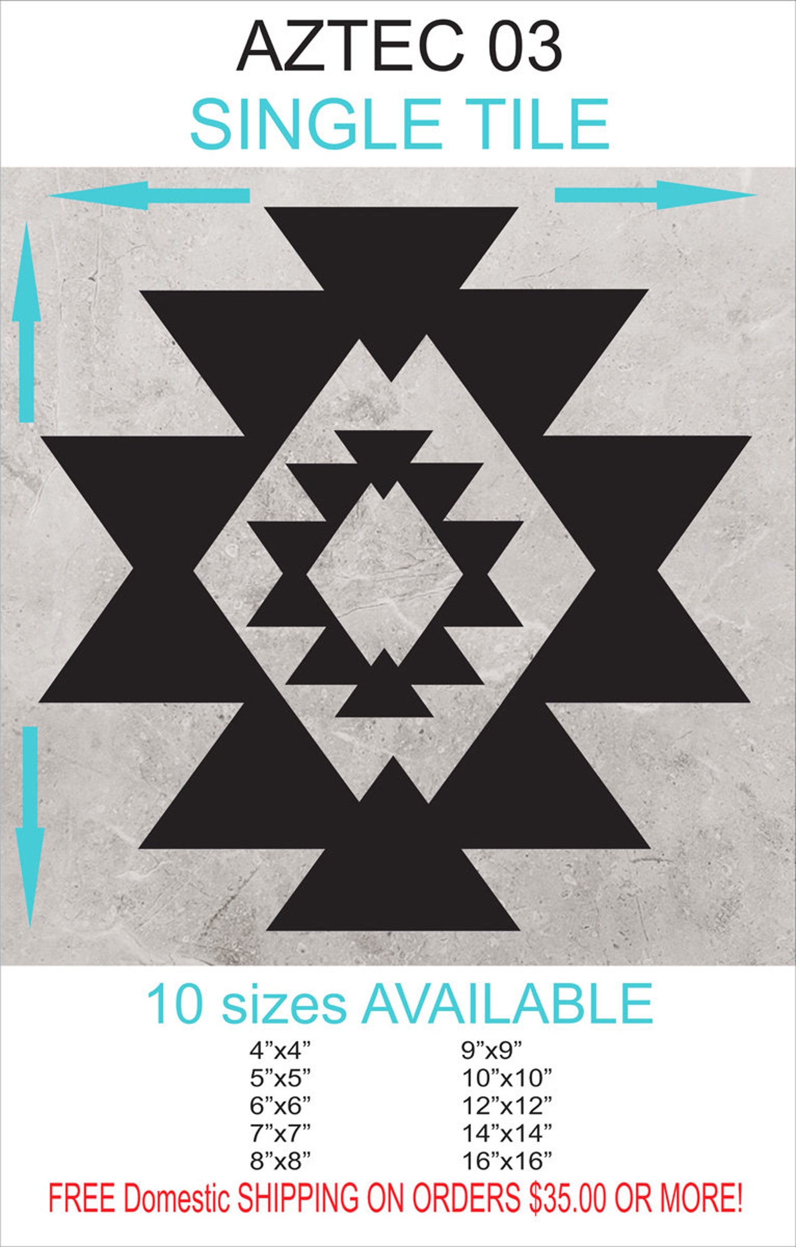 AZTEC Tile Stencils, Tile Stencils, Floor Stencil, Painting Floors ...
