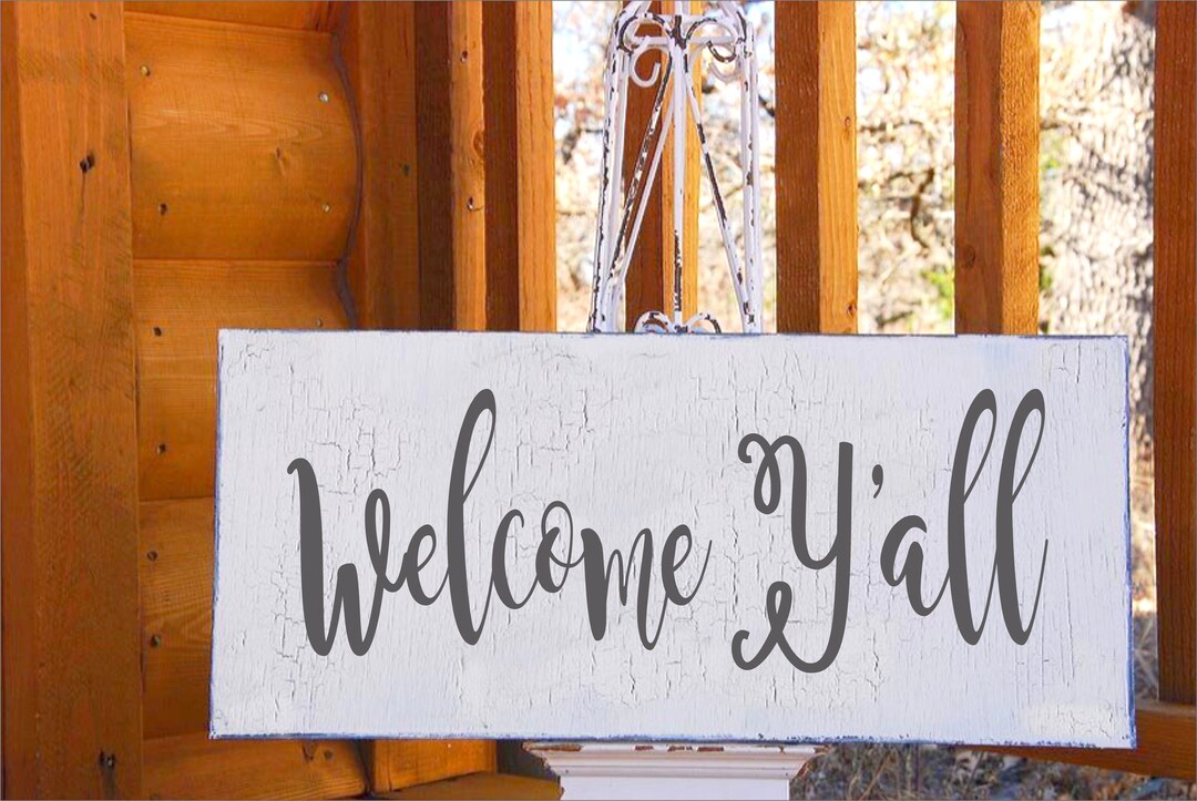 Welcome Y'all Stencil Welcome Stencil Southern Stencil Create Welcome ...