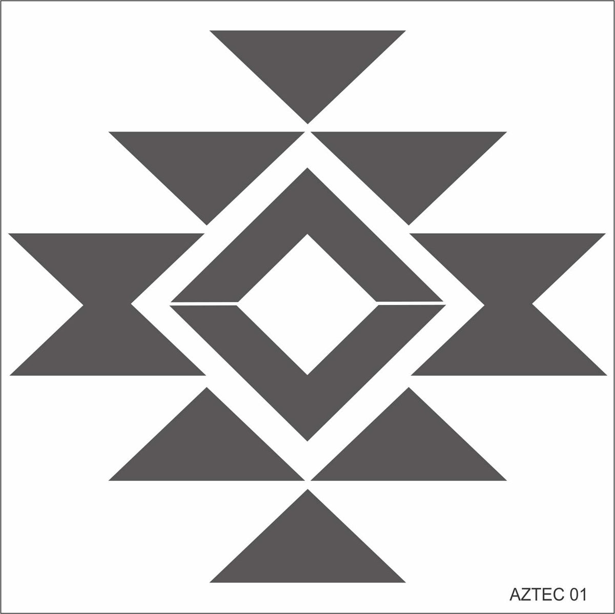Tile Stencils - AZTEC Tile 01 Stencils - Painting Stair Risers ...