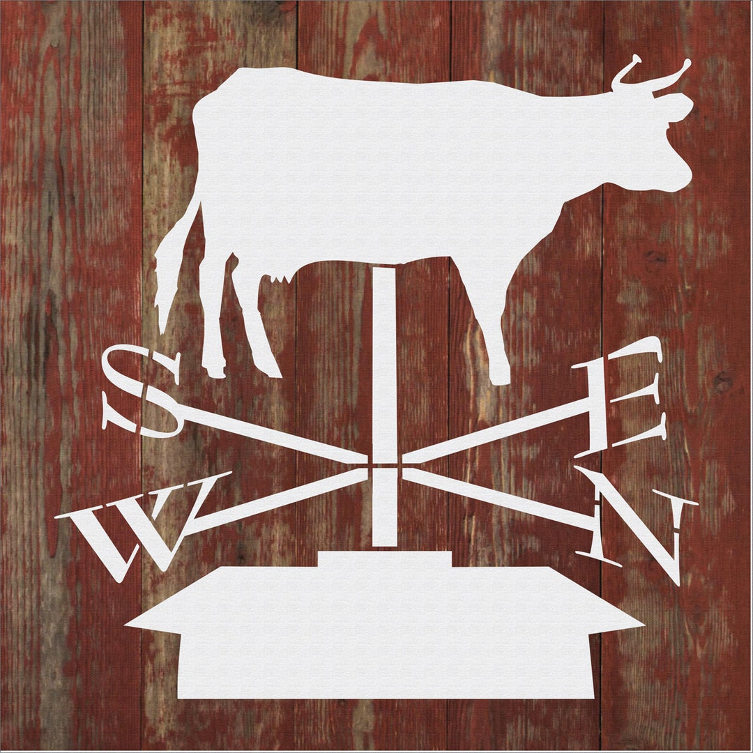Cow Weathervane Stencil - Farmhouse Decor - Kitchen - Cow Weathervane ...