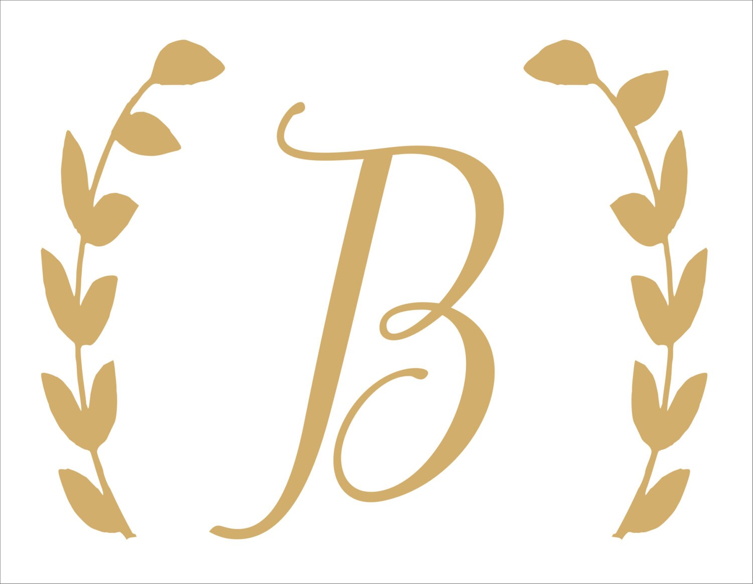 Custom Monogram Stencil Letter With Wreath Custom Stencil - Etsy