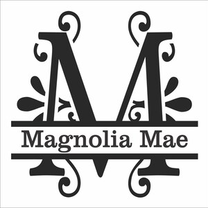 Custom Monogram Stencil - Split Letter Monogram - Family Name - Nursery ...