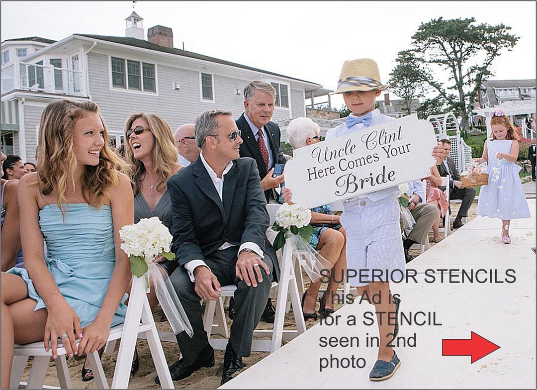 Custom Uncle Wedding Sign Stencil - Wedding Stencil - Uncle Here Comes ...