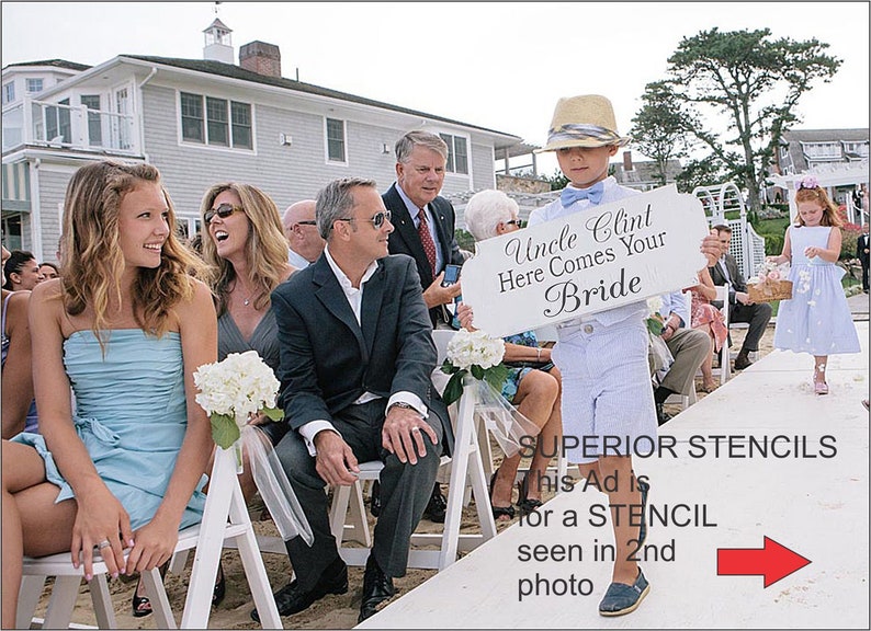 Custom Uncle Wedding Sign Stencil - Wedding Stencil - Uncle Here Comes ...