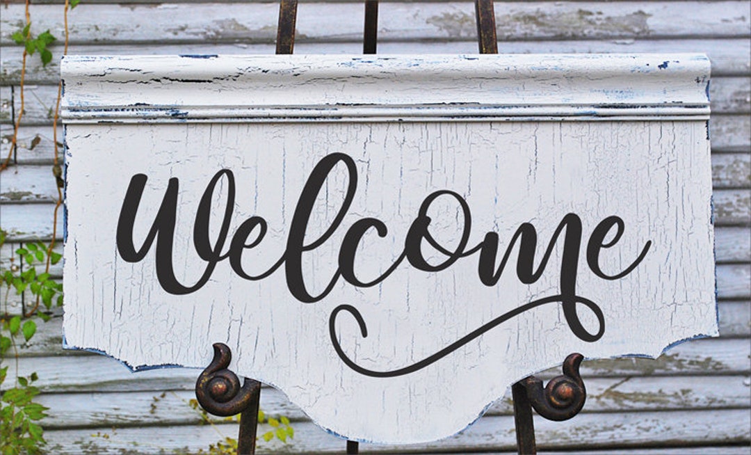 Welcome Stencil - Welcome- Painting Farmhouse Welcome Signs - Create ...
