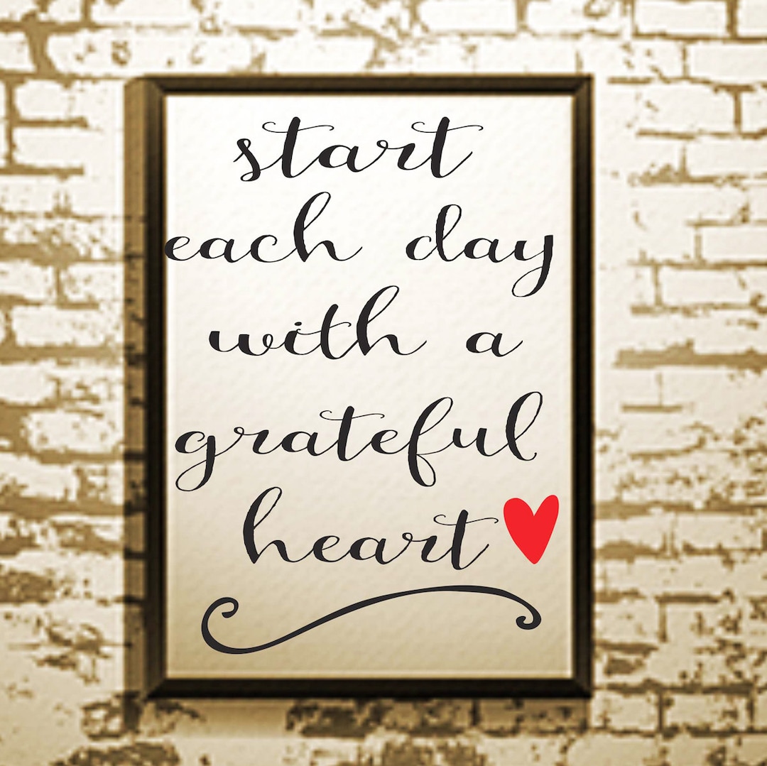 Start Each Day With a Grateful Heart Stencil, Christian Stencils ...
