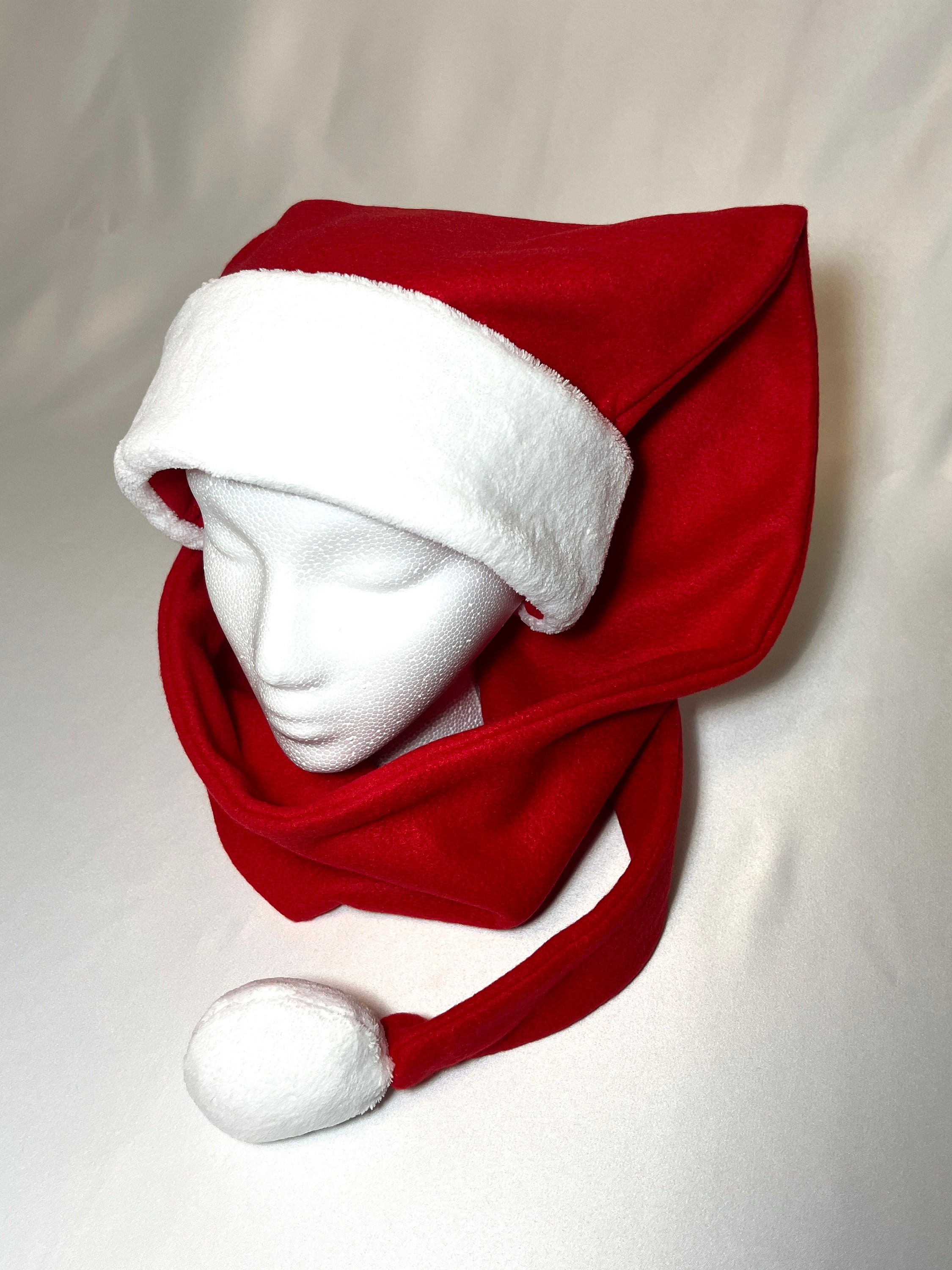 Extra Long Santa Hat Scarf Traditional Christmas Cap Personalized ...