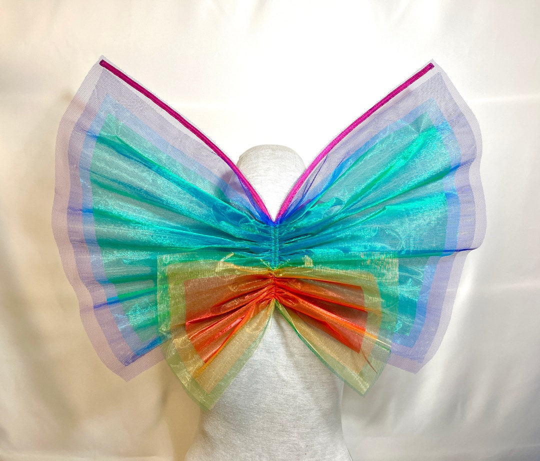 Rainbow Color Fairy Wings Adult Size Gay Pride Costume Pretty Realistic ...
