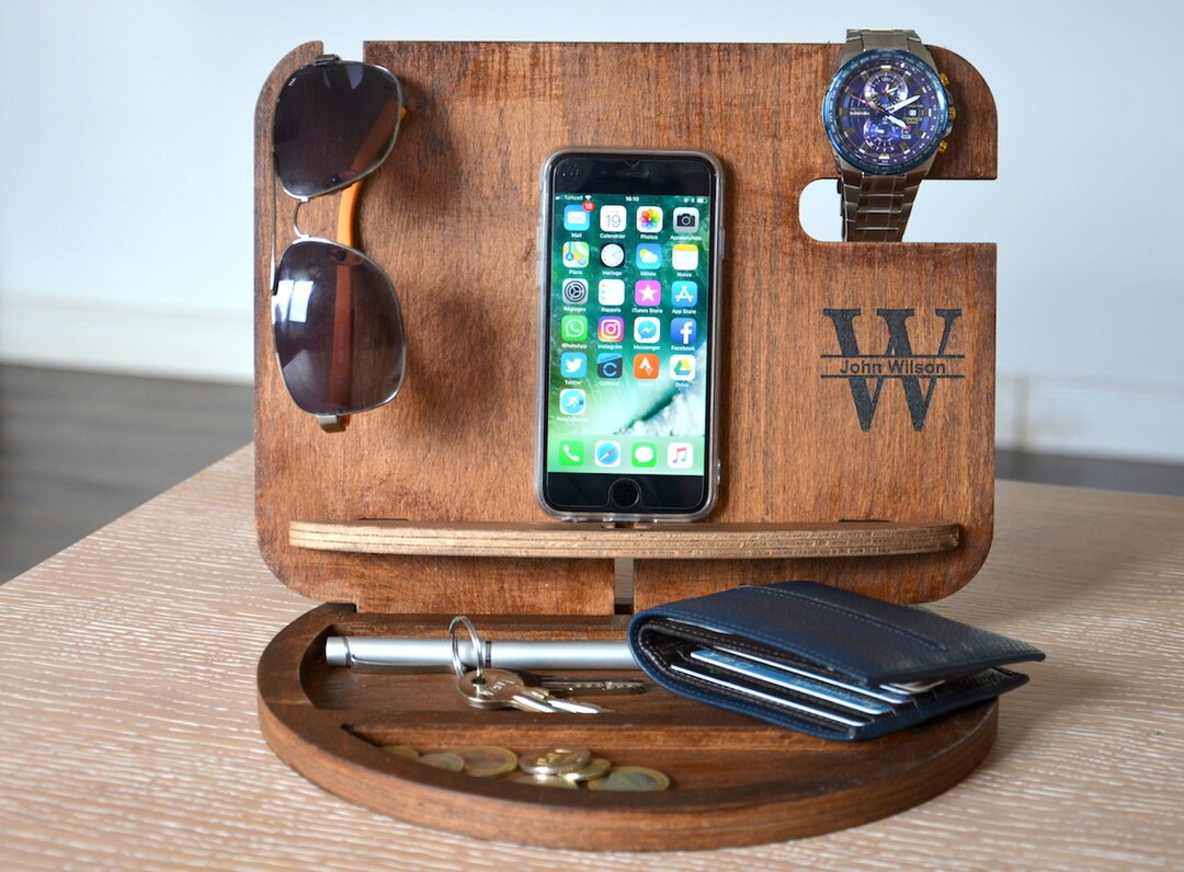 Wood Desk Tray, Desk Organizer, Wood Organizer, Mens Valet, Mens ...