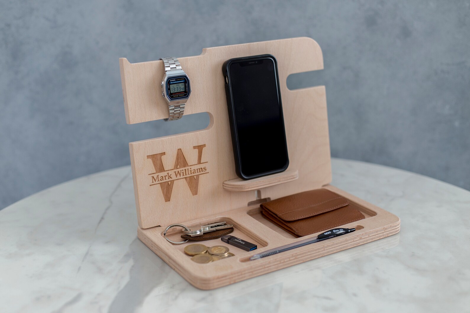 Mens Wood Valet Box Mens Valet Stand Mens Wood Valet Tray - Etsy