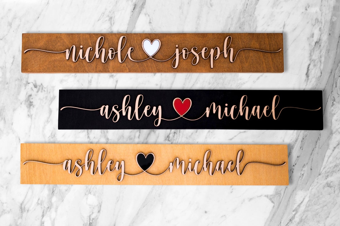 Couples Name Sign, Personalized Wedding Gift, 3D Name Sign ...