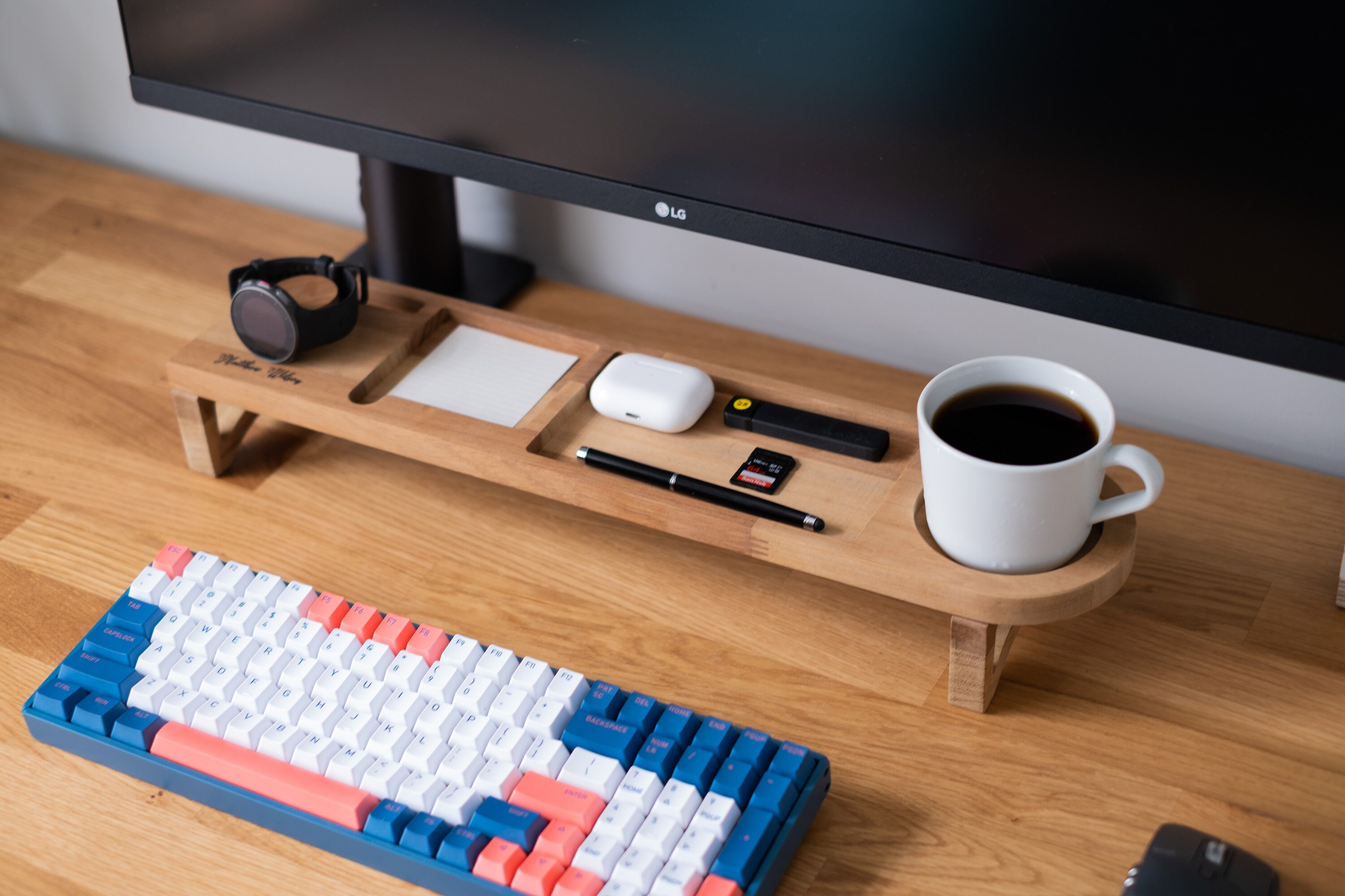 Wooden Desk Organizer Office Desk Accessories Personalized | Etsy