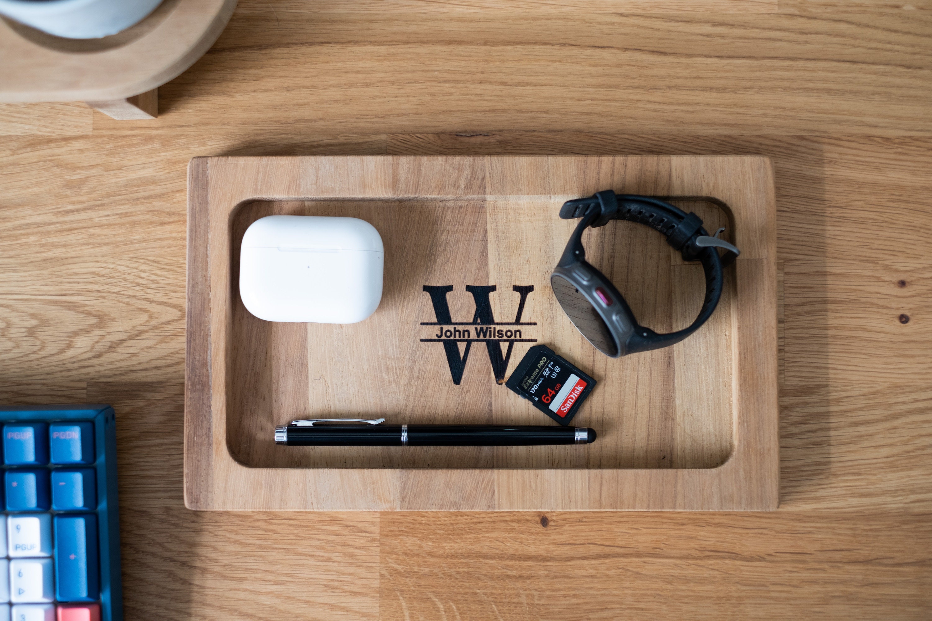Wooden Valet Tray Teak. Wood Catchall Tray EDC Tray Desk | Etsy