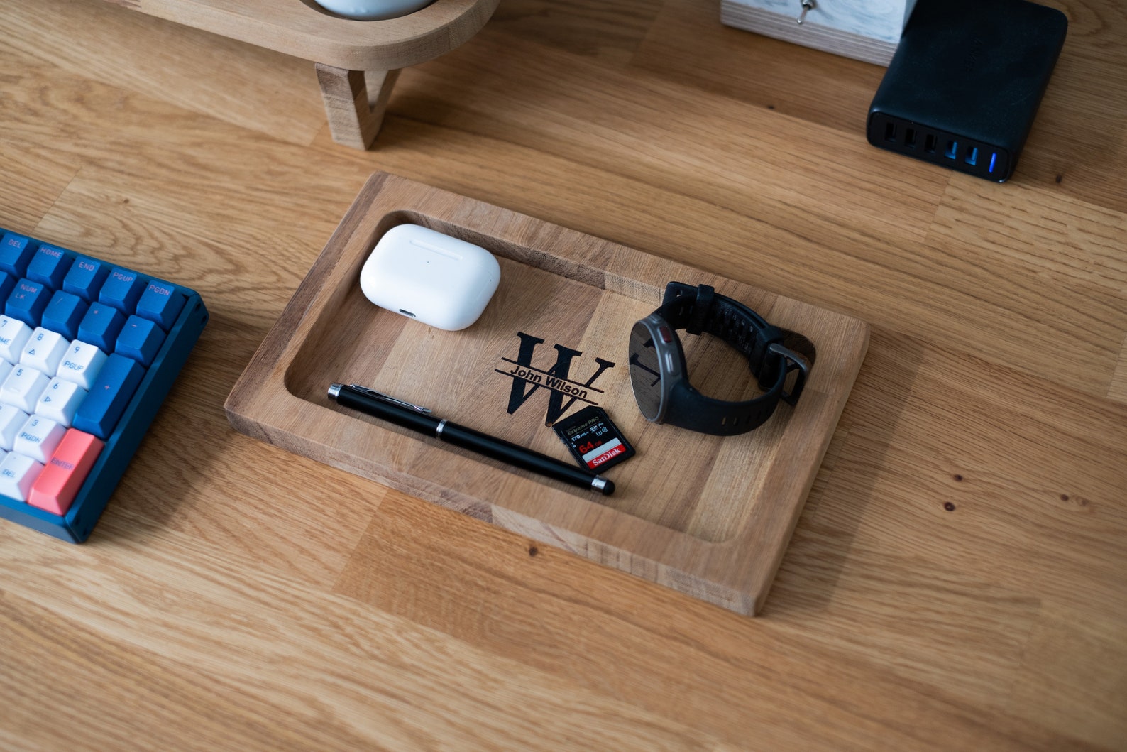 Wooden Valet Tray Teak. Wood Catchall Tray EDC Tray Desk | Etsy