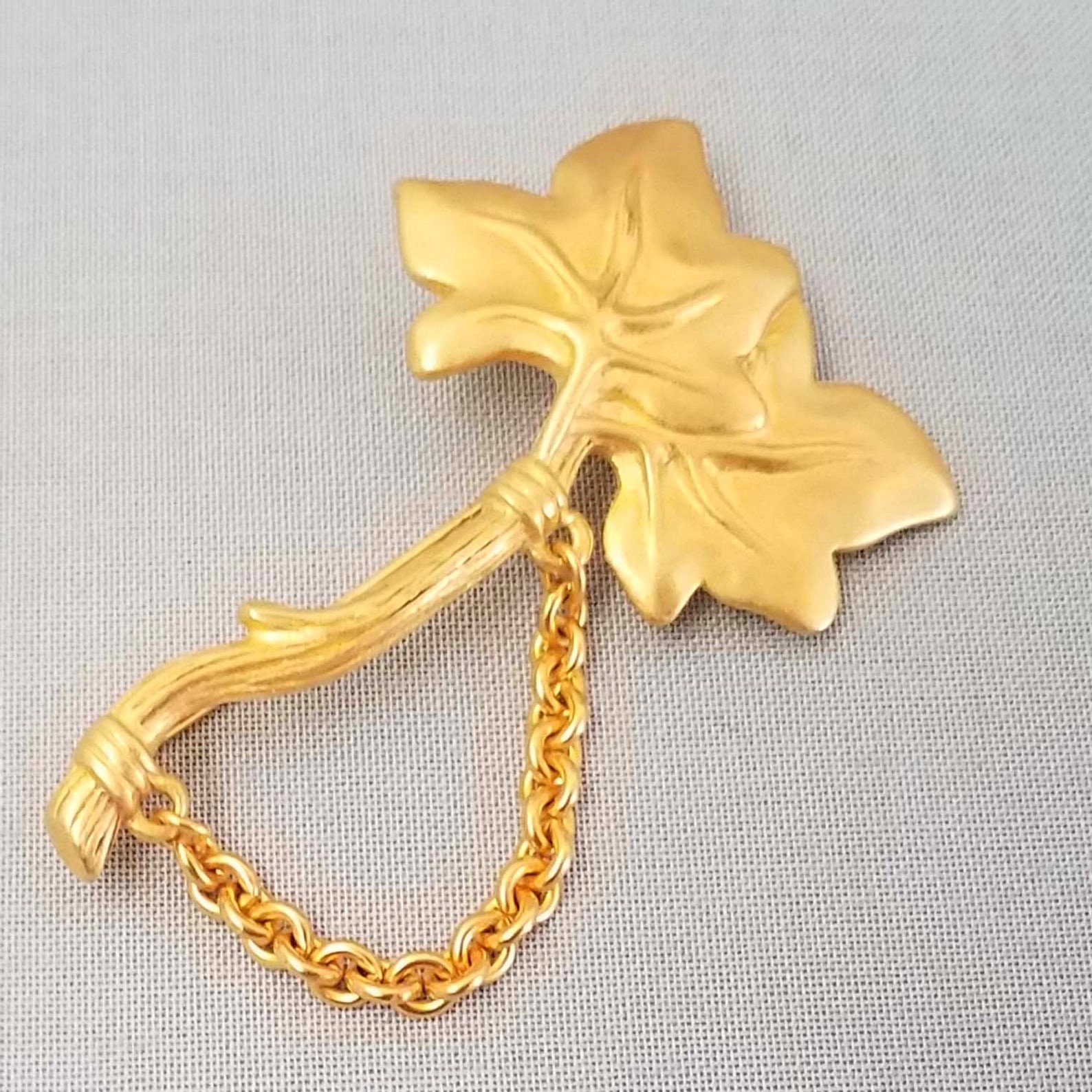 Vintage GIVENCHY Brooch in Matte Gold Metal, Paulettevintage Jewelry - Etsy