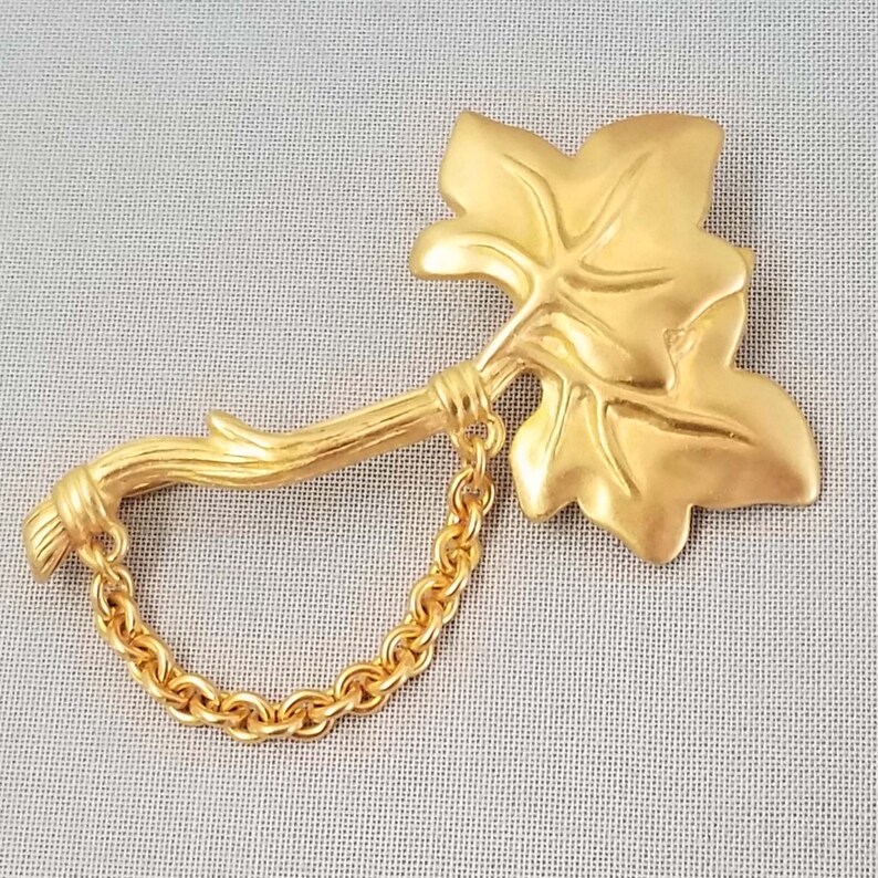 Vintage GIVENCHY Brooch in Matte Gold Metal, Paulettevintage Jewelry - Etsy