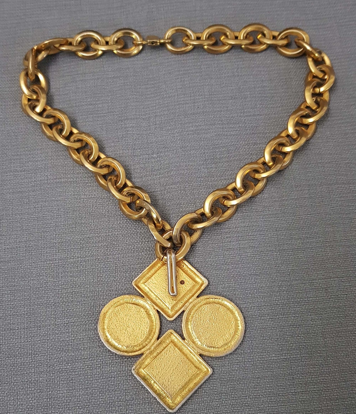 CELINE Necklace Consisting of a Gold-plated Metal Chain and a - Etsy