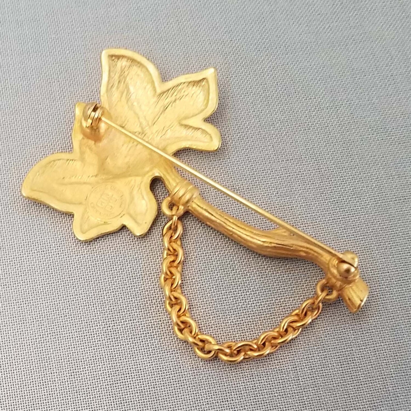 Vintage GIVENCHY Brooch in Matte Gold Metal, Paulettevintage Jewelry - Etsy