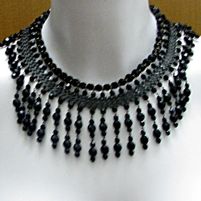 Jet Bead Necklace - Etsy