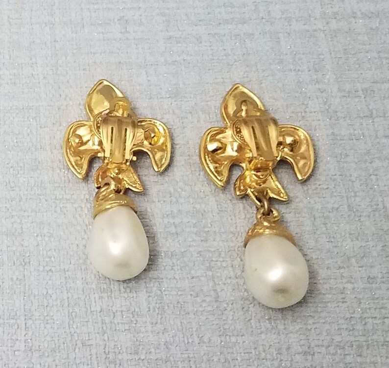 EDOUARD RAMBAUD Earrings, Pearl and Rhinestones, Paulettevintage ...