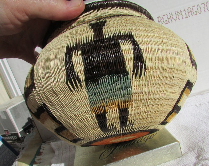 Vintage Embera Basket Human Figures Tribal Basket Large Free Shipping ...