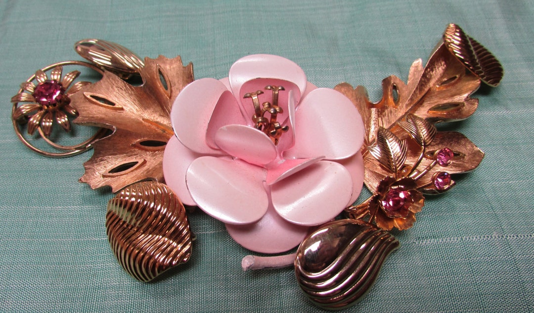 Vintage Pretty in Pink Statement Necklace Jewelry Lot Repurpose Upcycle ...