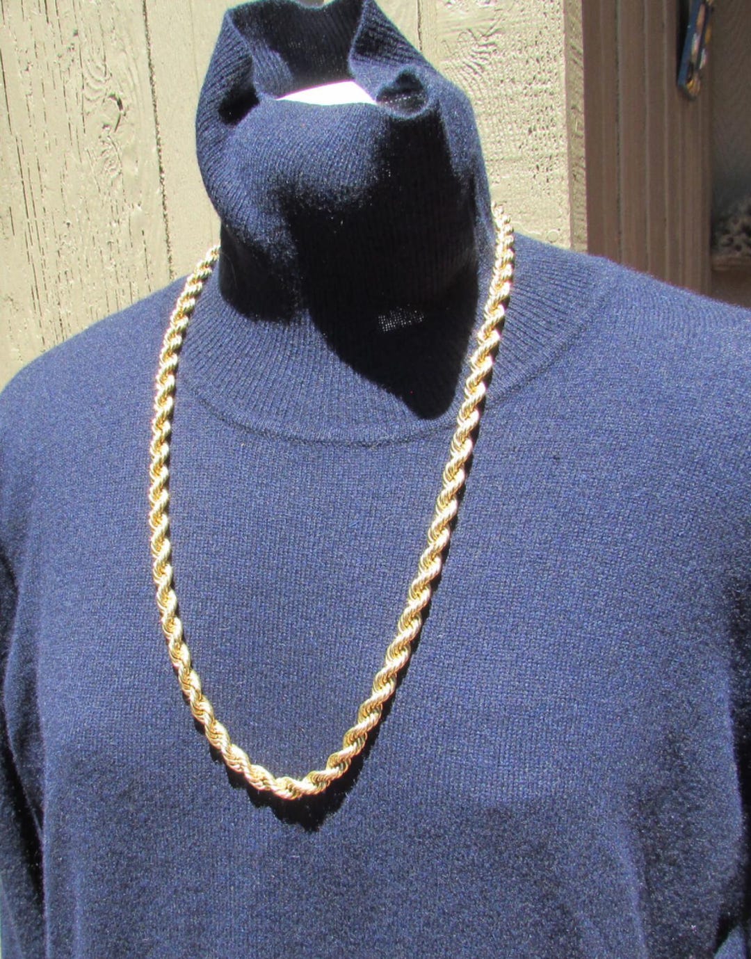 Vintage Napier Twisted Rope Necklace- Chunky, Long, Tailored, Classic ...
