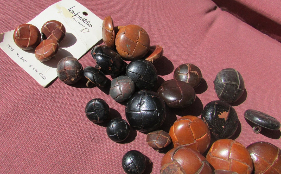 Vintage Braided Leather Buttons Lot With Metal and Leather Shanks ...