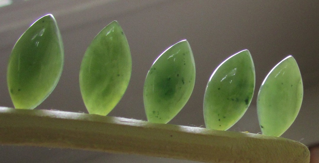 Vintage Nephrite Jade 15 X 7 Navette Marquise Gemstone Cabs Lot of 3 ...