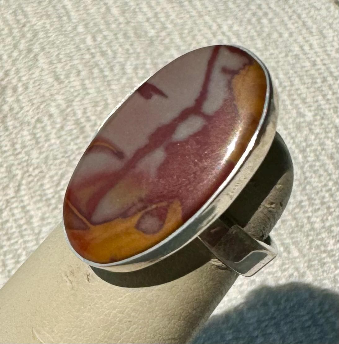 Vintage Unique Sterling Mookaite Jasper Minimalist Modern Ring Size 7 ...