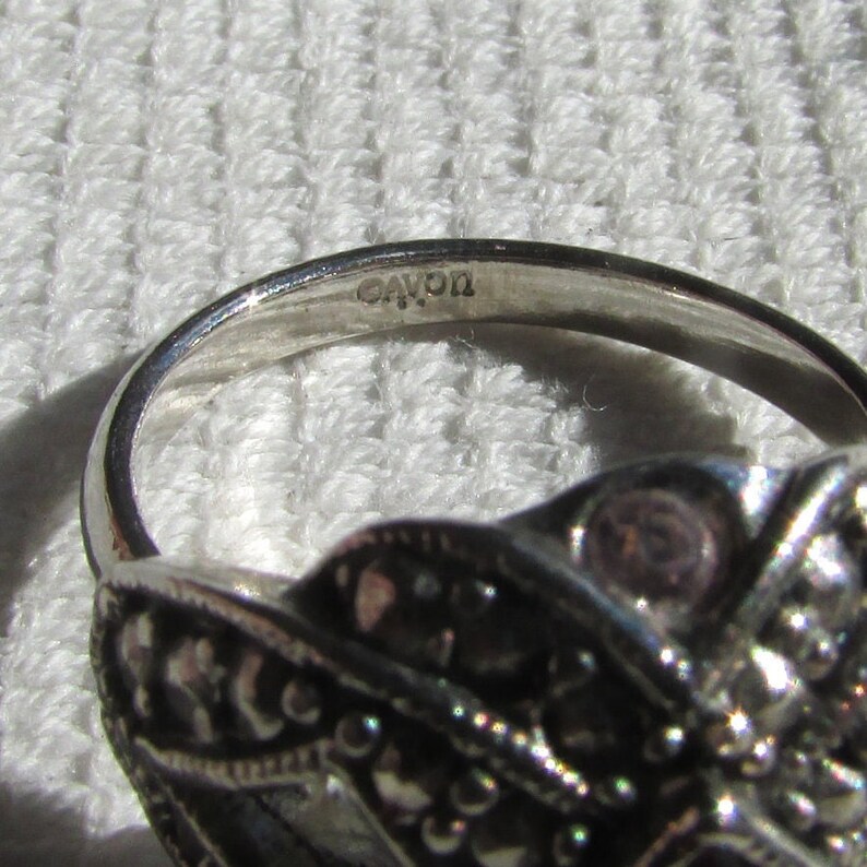Vintage Avon Ring Victorian Revival Cocktail Faux Amethyst and ...
