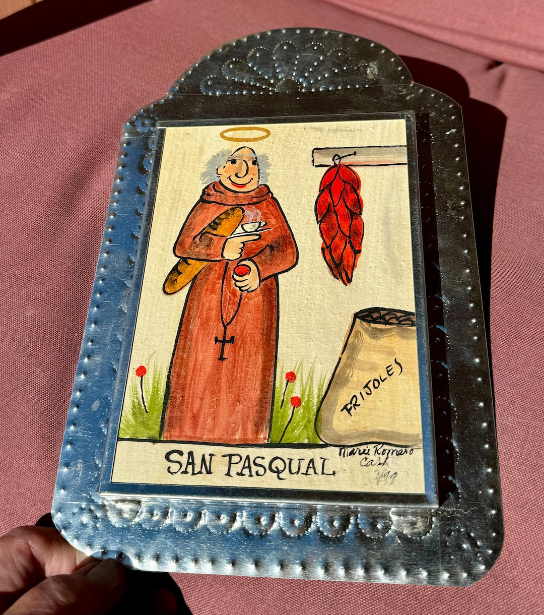 Vintage RARE Maria Romero Cash Original Hand Painted Retablo San ...