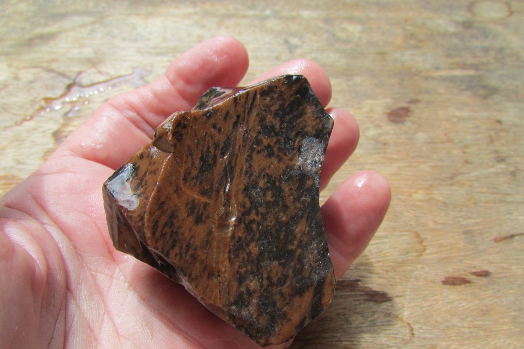 Brown Black Striped Mahogany Obsidian Nodule Chunk for Specimen ...