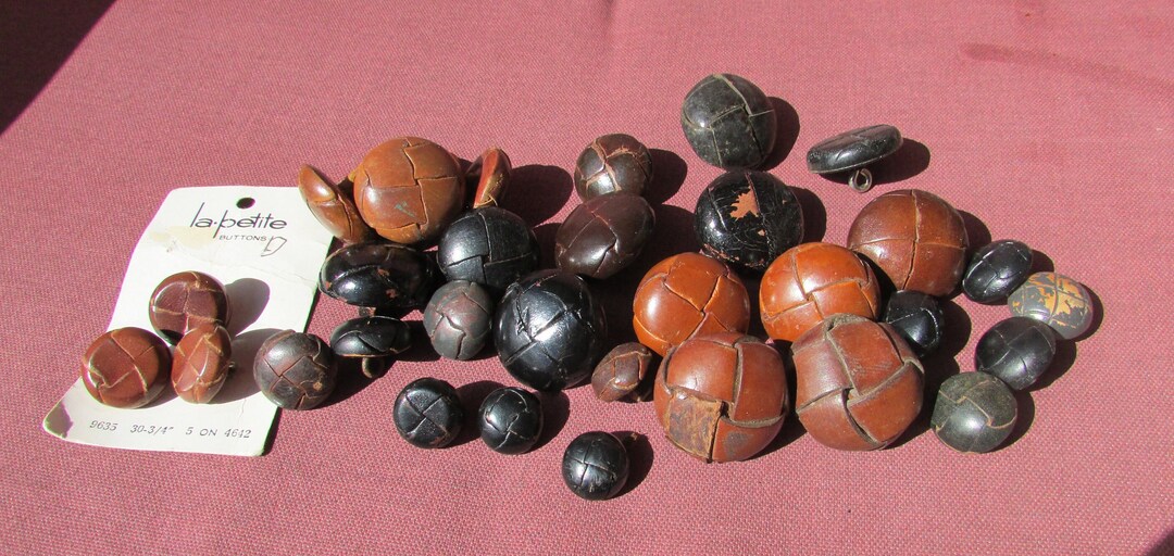 Vintage Braided Leather Buttons Lot With Metal and Leather - Etsy