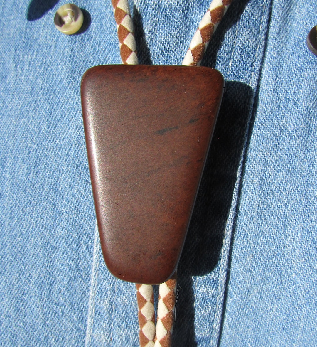 Mahogany Obsidian Bolo Bola Tie Rodeo Cowboy Southwestern Accessory ...