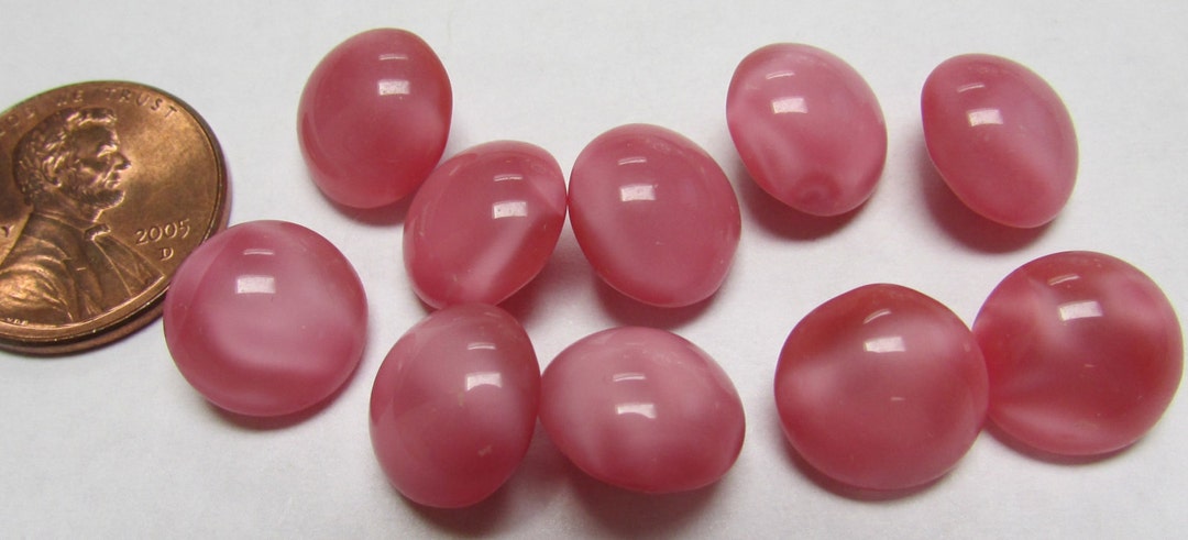 Vintage RARE Pink Glass Moon Glow Moonstone Round Chatons Size 48 Ss 11 ...